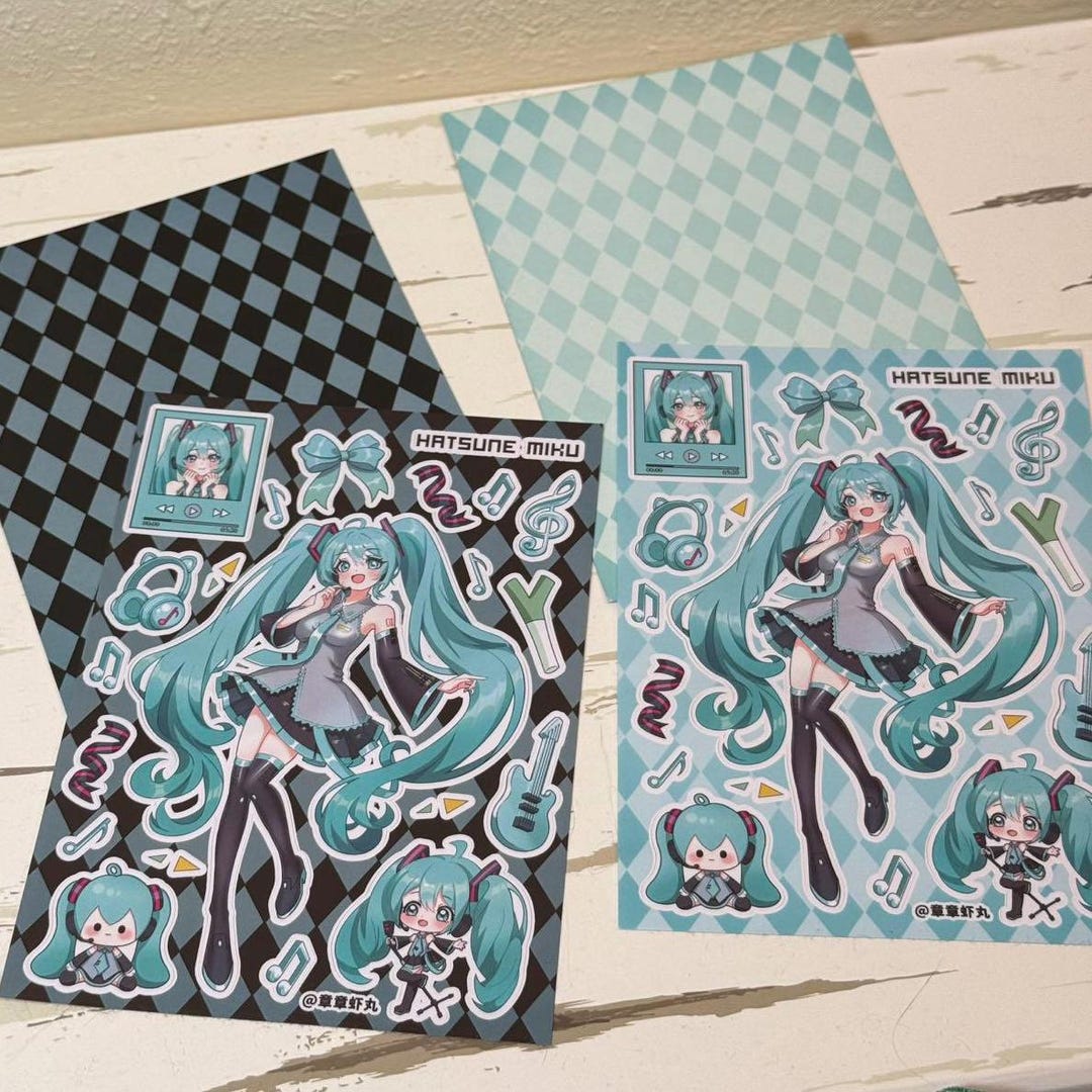 Hatsune Miku Sticker Pack: Original PVC Stickers (4x6 Inches) - Etsy