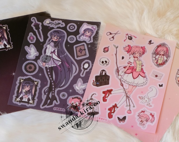 Madoka Magica Die Cut Stickers | Cute Magical Girl Anime Holographic ...