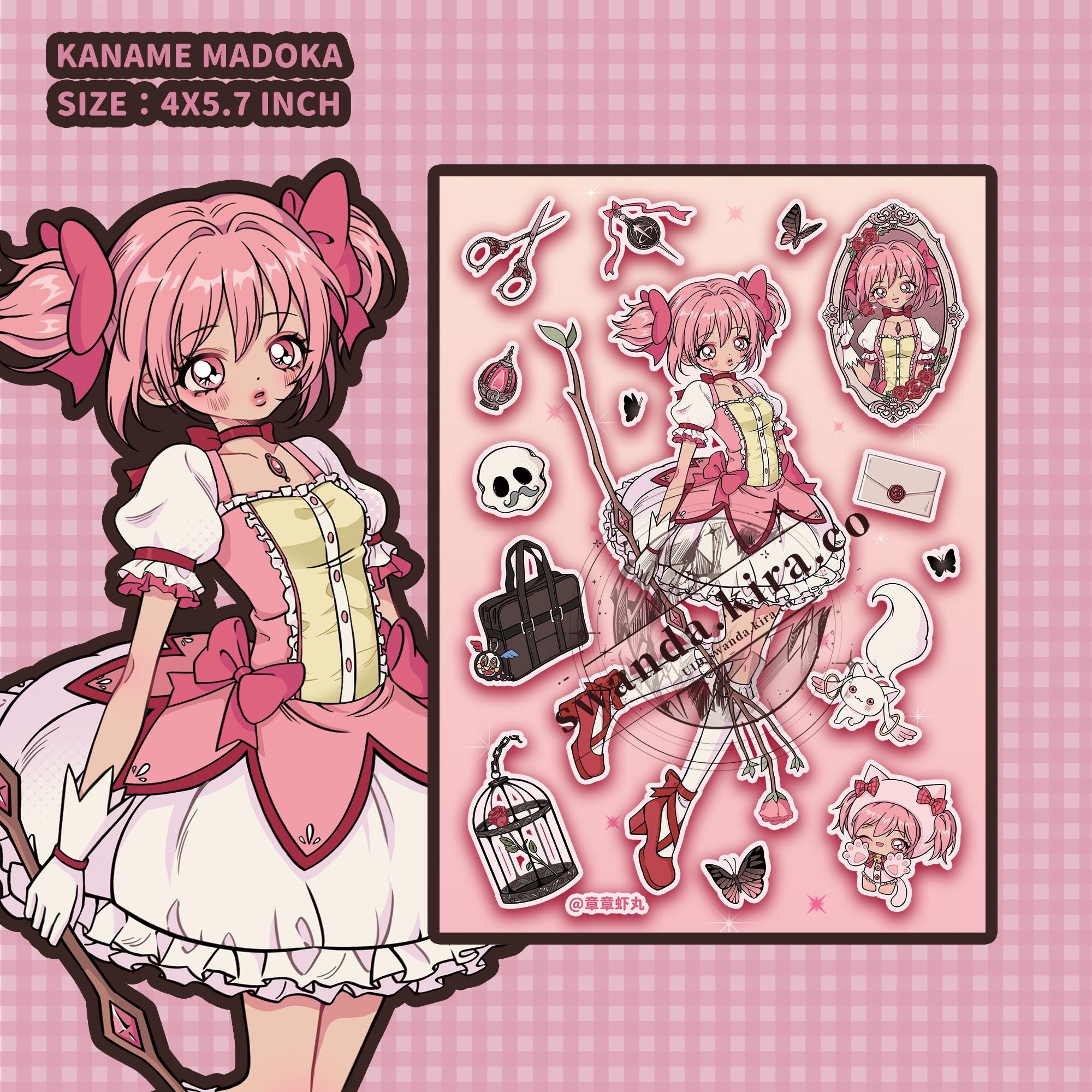 Madoka Magica Sticker Set: Kaname Madoka & Akemi Homura PVC Stickers - Etsy