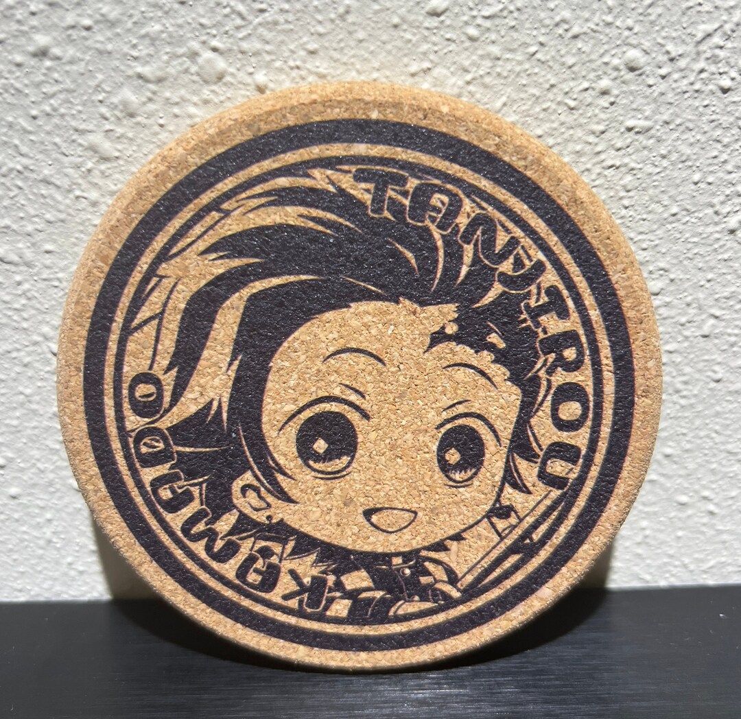 Demon Slayer Chibi Face Anime Cork Coaster - Etsy