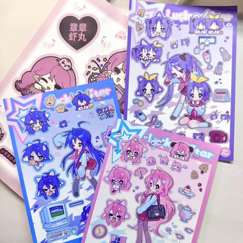 Lucky Star Anime Stickers - Etsy