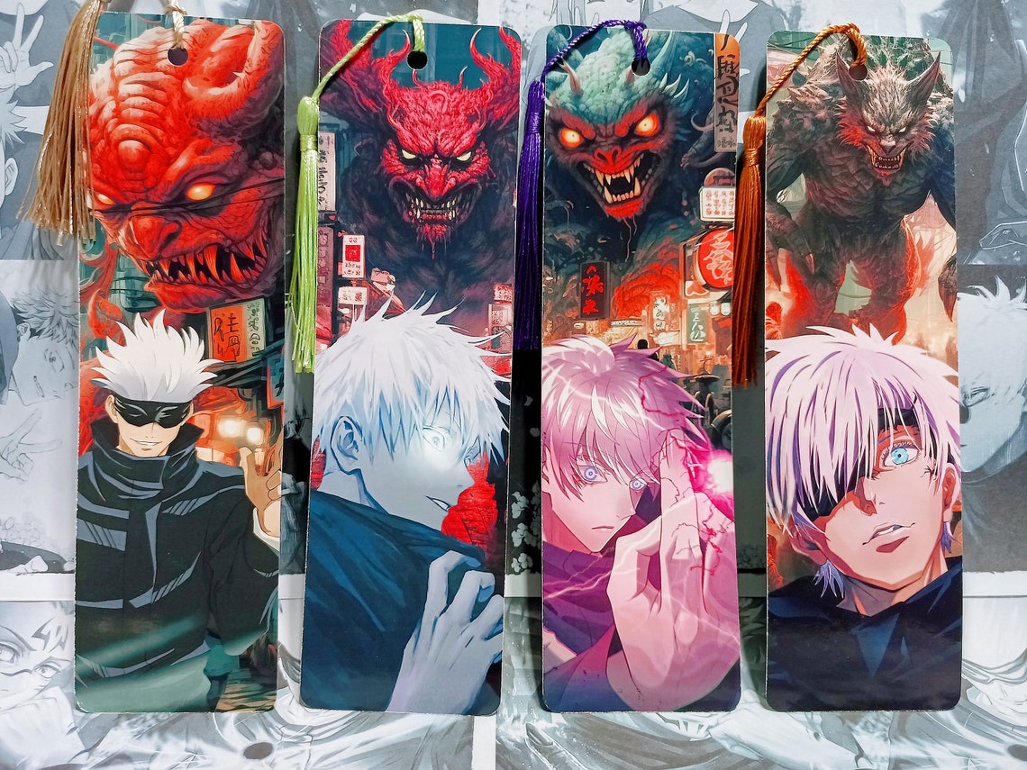 Anime Kaisen Bookmarks Adorable High Glossy Laminated Anime 4 Pack ...