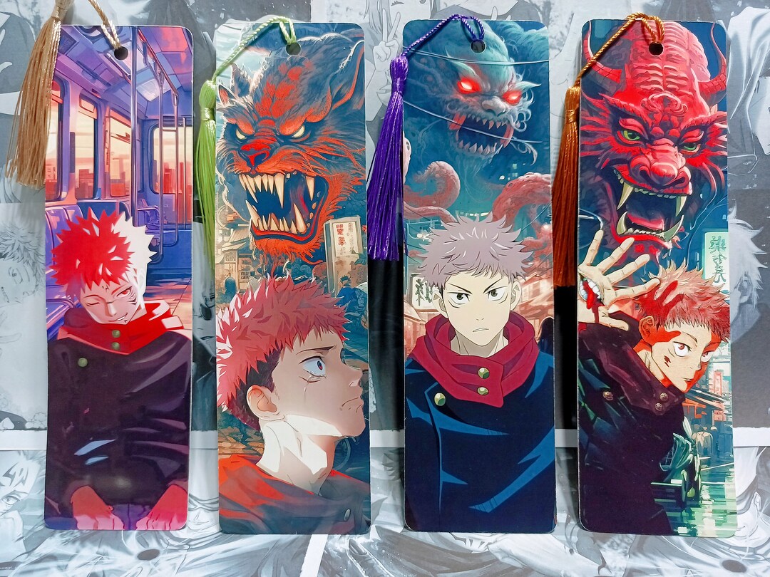 Anime Kaisen Bookmarks Adorable High Glossy Laminated Anime 4 Pack ...