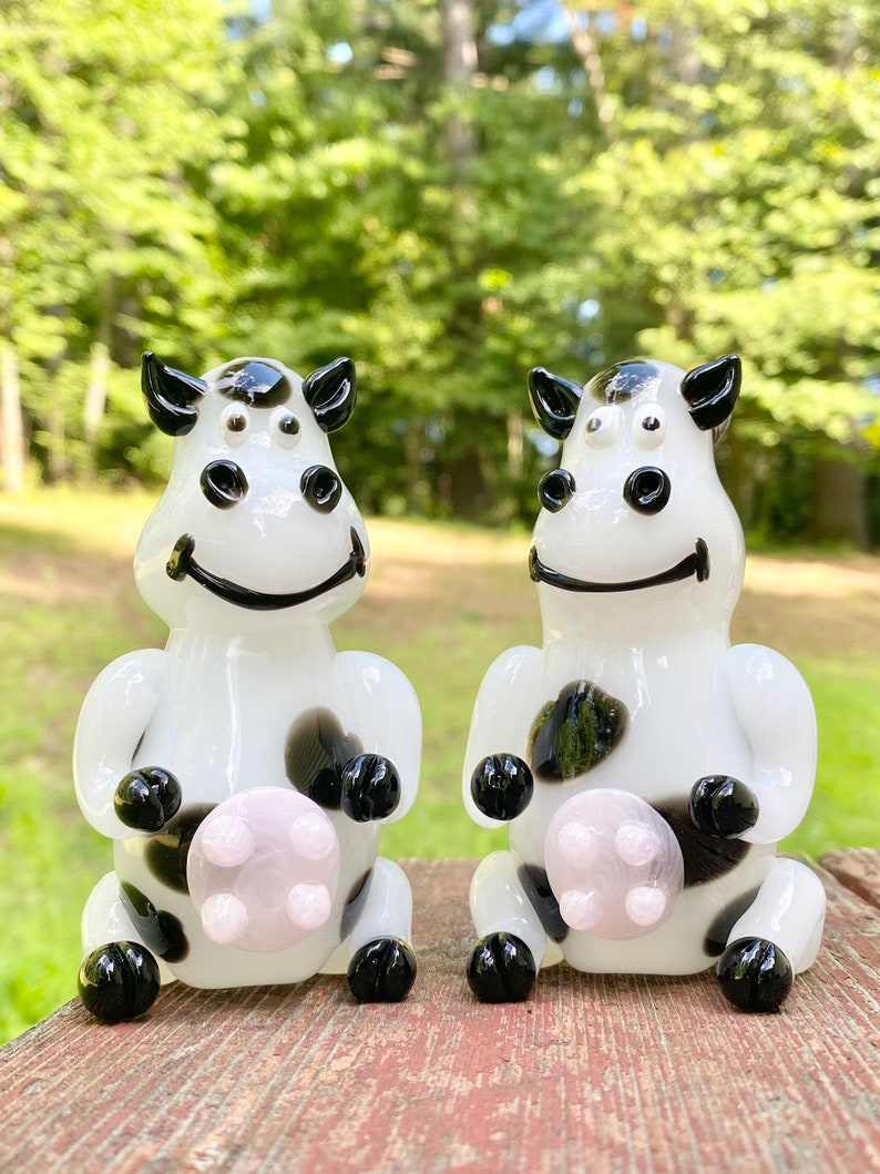 Glass Cow Pipe Hand Made Pipe - Etsy