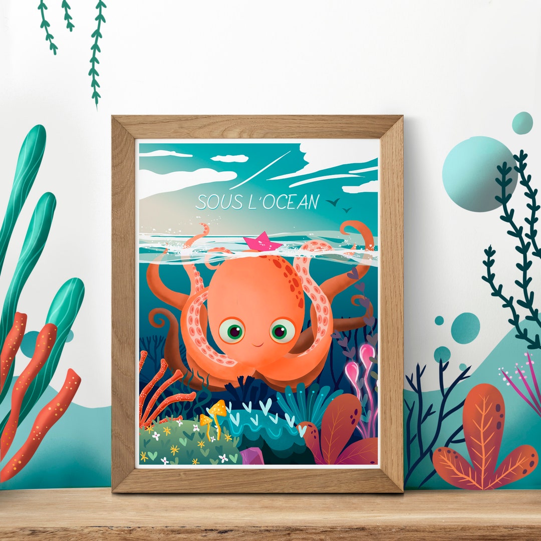 Illustrated Poster "under the Ocean" - Etsy