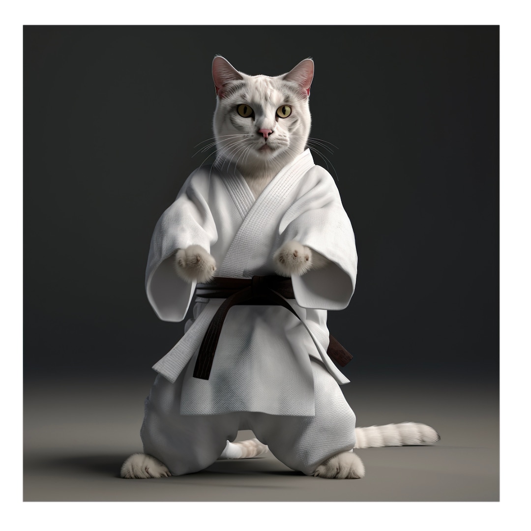 Karate Cat/ Martial Art/ Digital Art Print/ AI Generated/wall Art/ai ...