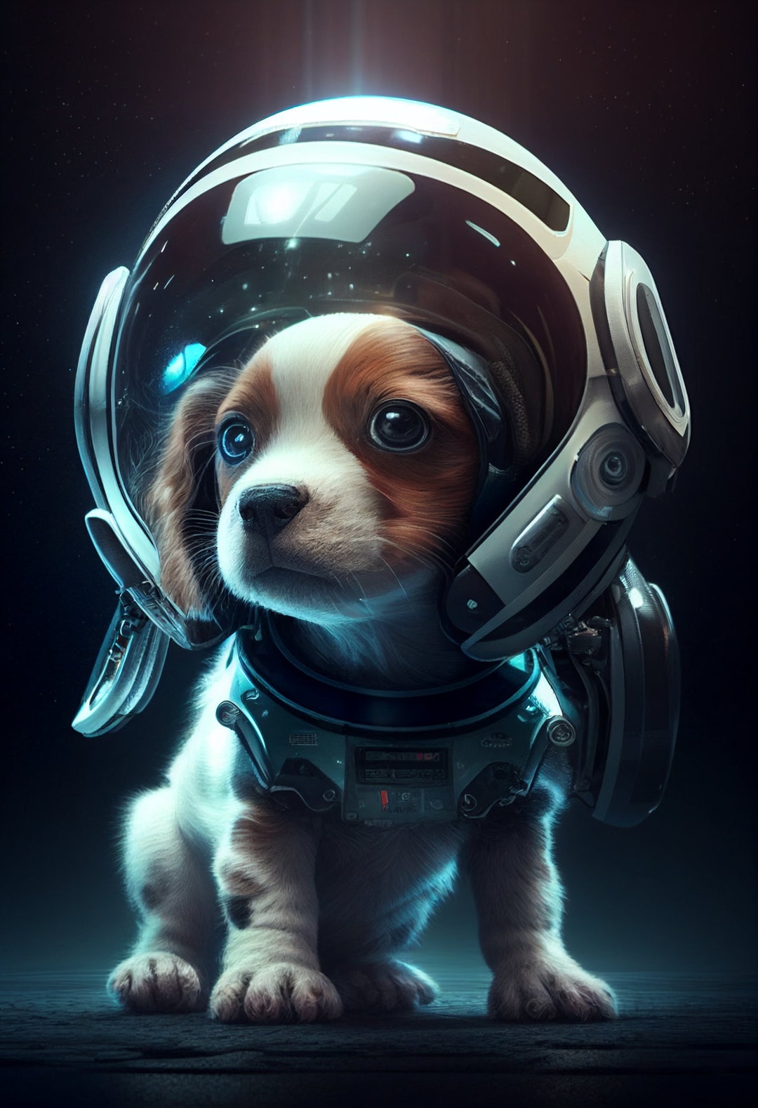 Futuristic Space Dog - Digital Art Print, AI Generated, Wall Art, AI Art, Digital Download, Home ...