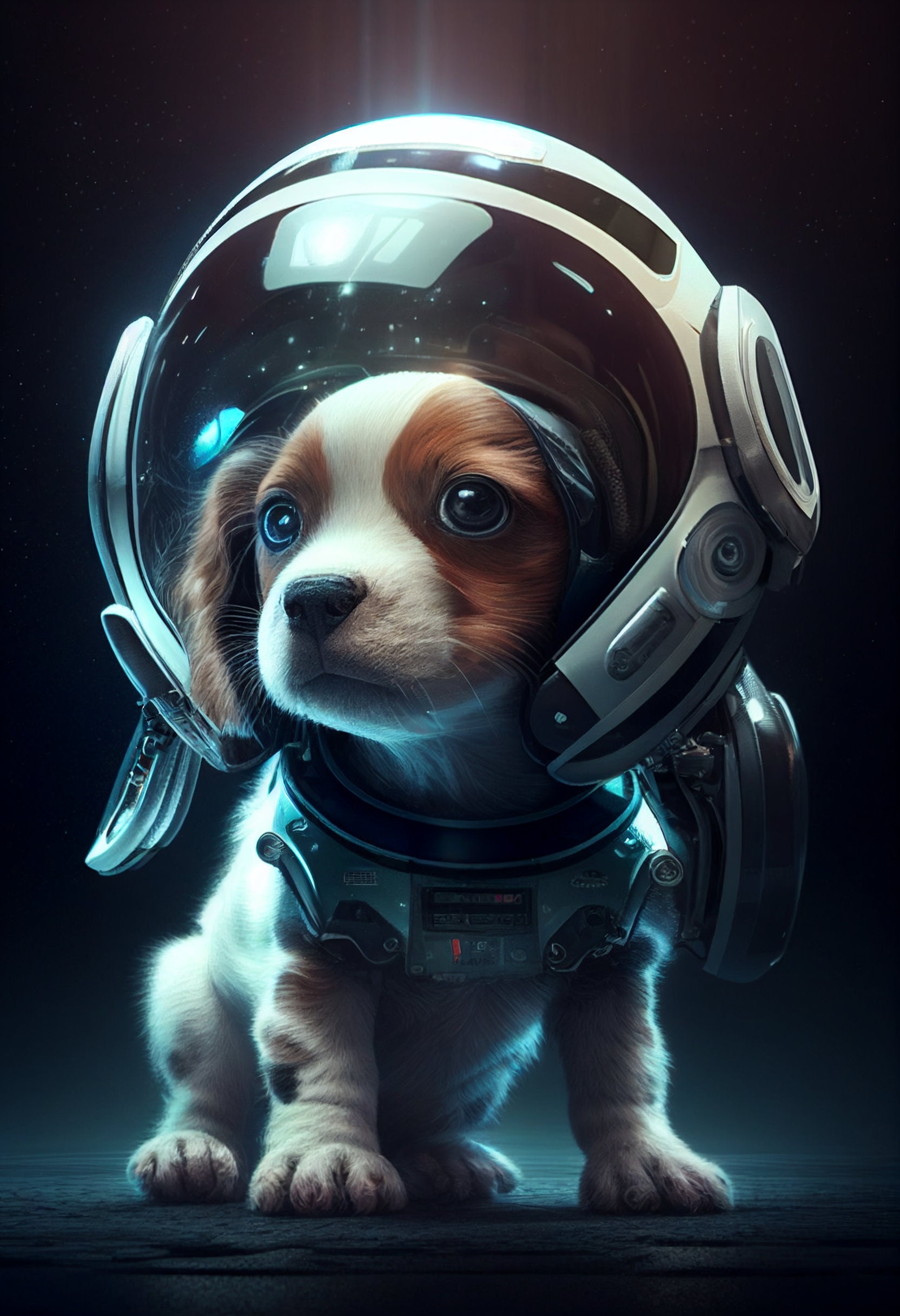 Futuristic Space Dog - Digital Art Print, AI Generated, Wall Art, AI Art, Digital Download, Home ...