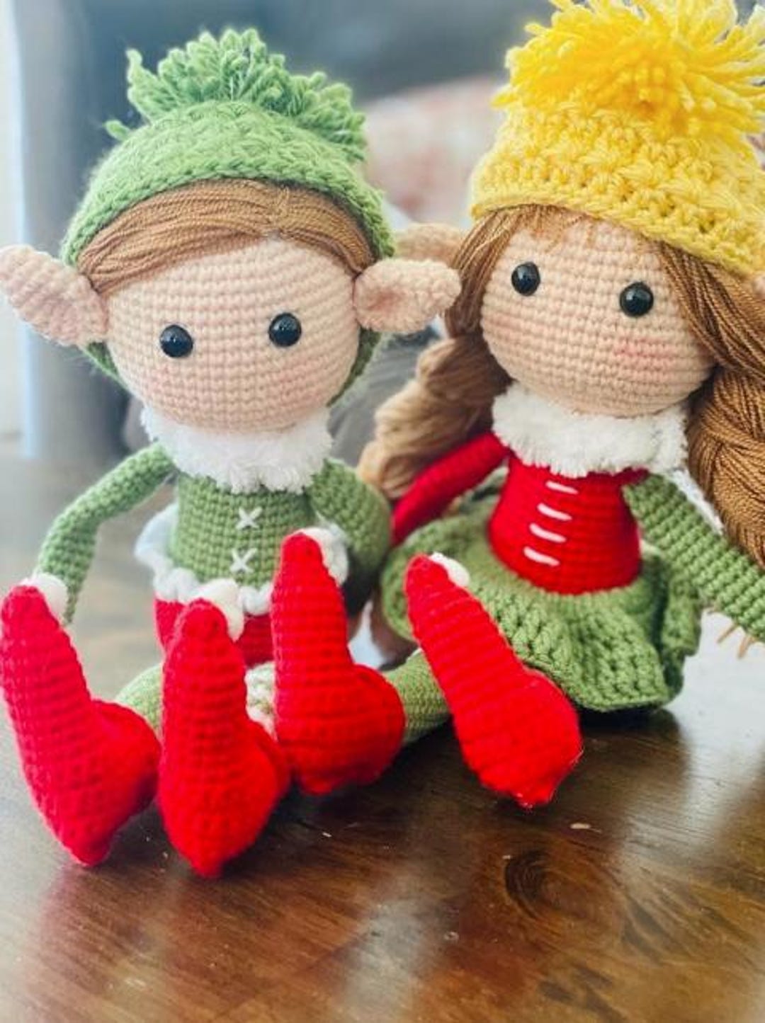 CHRISTMAS ELF Girl and Boy Dolls Birthday Gift Miniature Poseable Baby ...