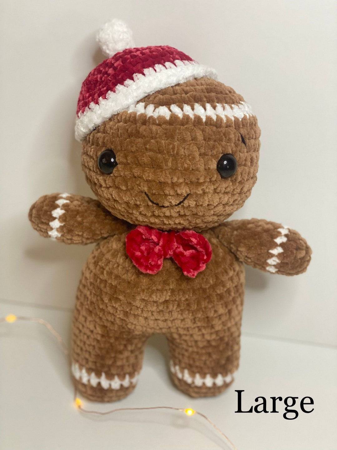 Handmade Plush Gingerbread Man, Brown, Plushie Stuffed Crochet Toy ...