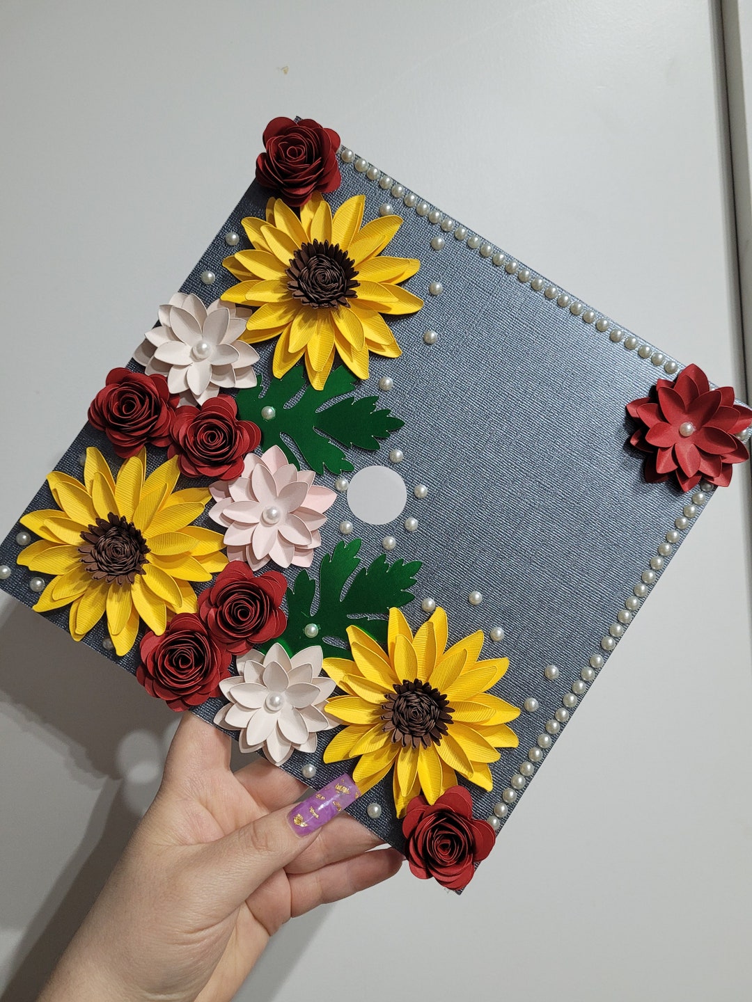 Sunflower Wildflowers Graduation Cap Topper Paper Flowers Sunflowers ...