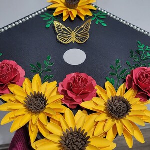 Sunflower Graduation Cap Topper Personalized Flowers Grad Caps - Etsy