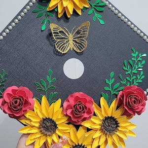 Sunflower Graduation Cap Topper Personalized Flowers Grad Caps - Etsy