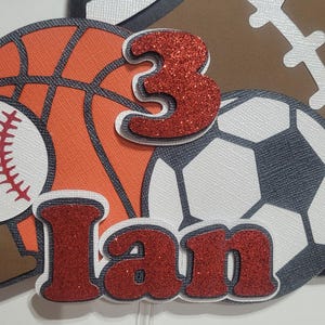 Kids Sports Cake Topper Sports Party Decor Soccer Baseball Basket Ball ...
