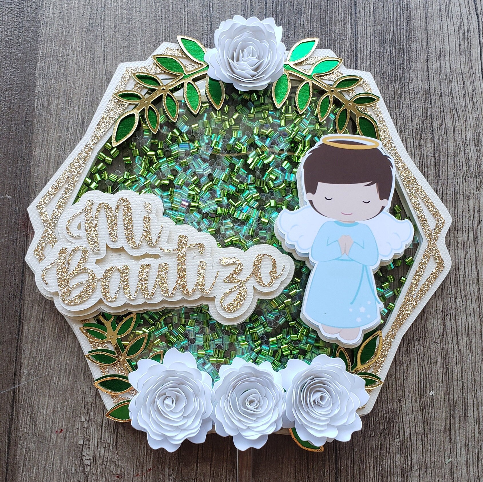 Mi Bautizo Cake Topper Shaker for Boys - Etsy