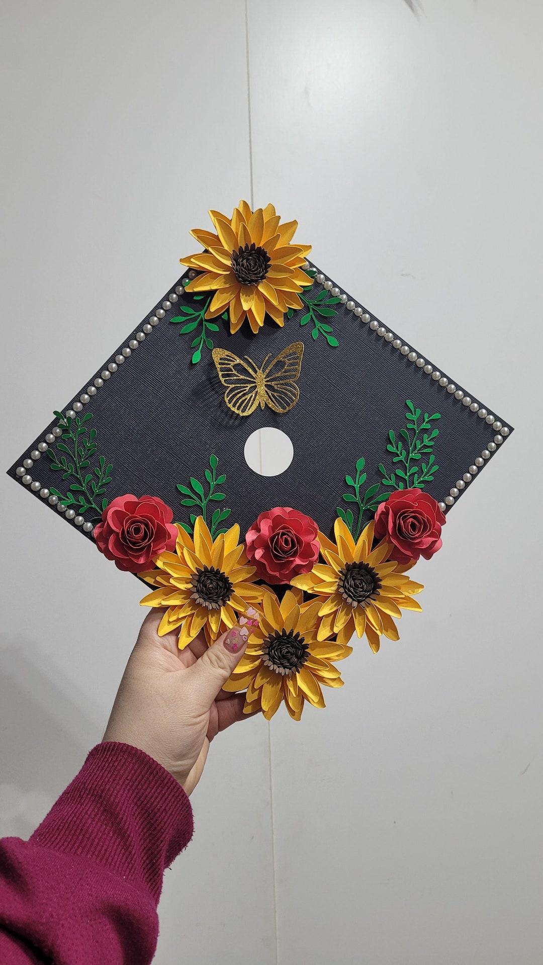 Sunflower Graduation Cap Topper Personalized Flowers Grad Caps - Etsy