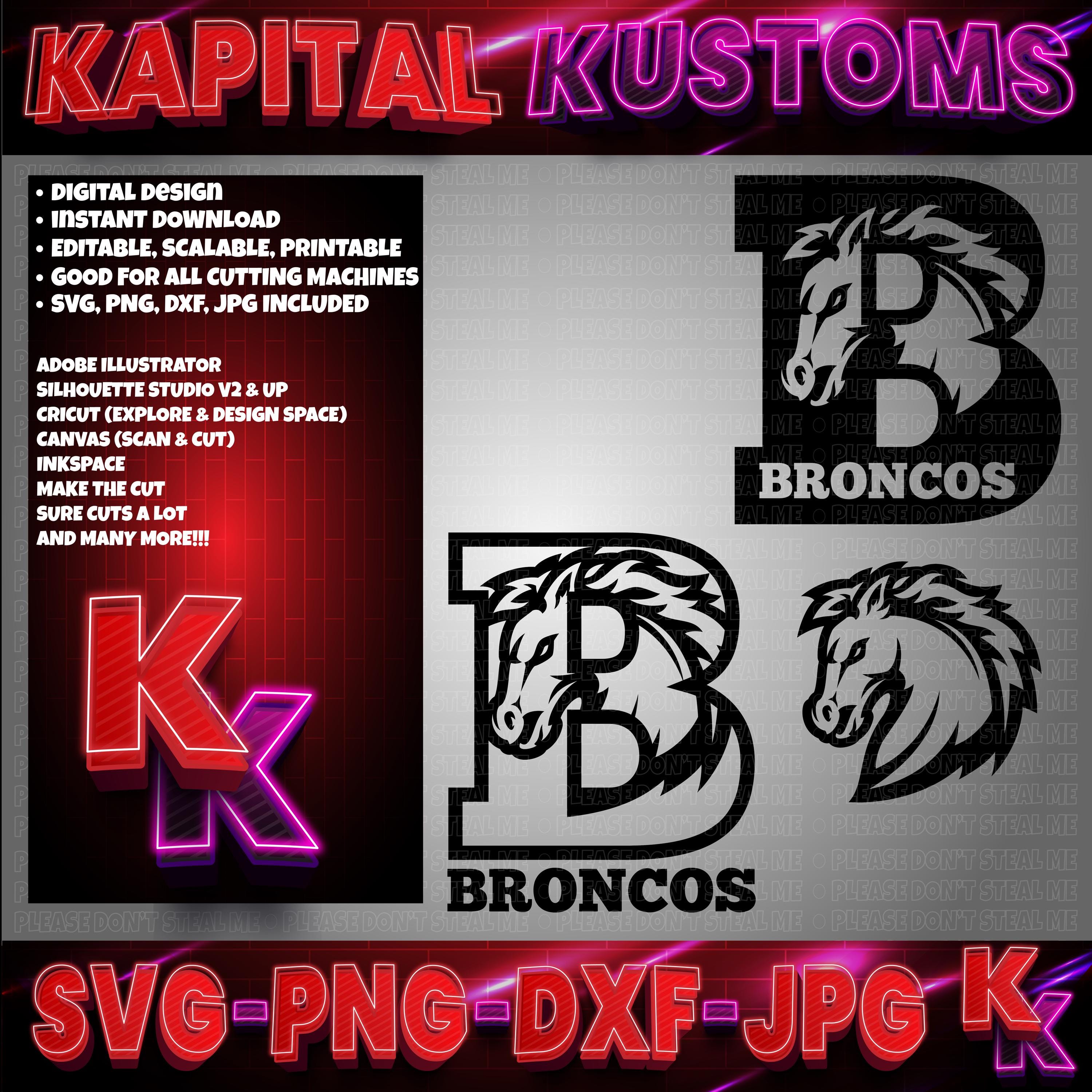 Broncos - High Quality - Mascot & Letter Team Logo - Svg, Png, Jpg, Dxf ...