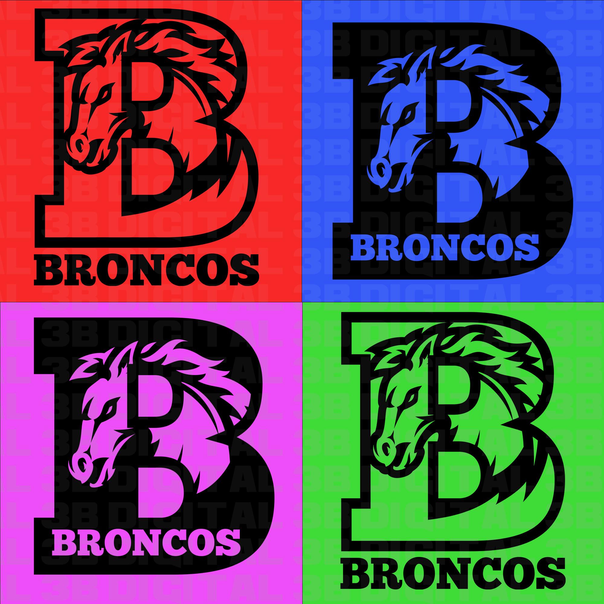 Broncos - High Quality - Mascot & Letter Team Logo - Svg, Png, Jpg, Dxf ...