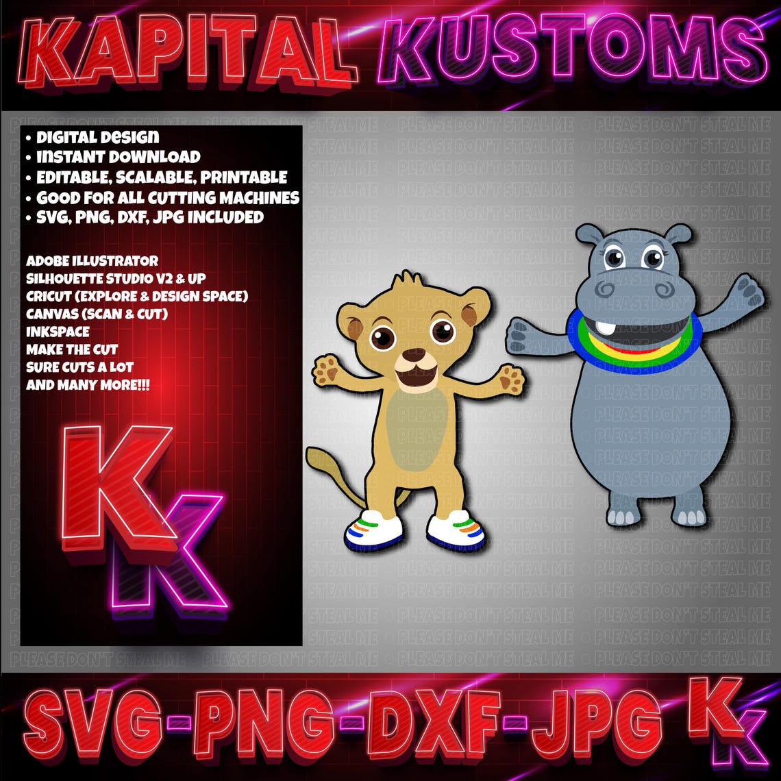 Akili Animals Remix - High Quality, Svg, Png, Jpg, Dxf - Digital ...