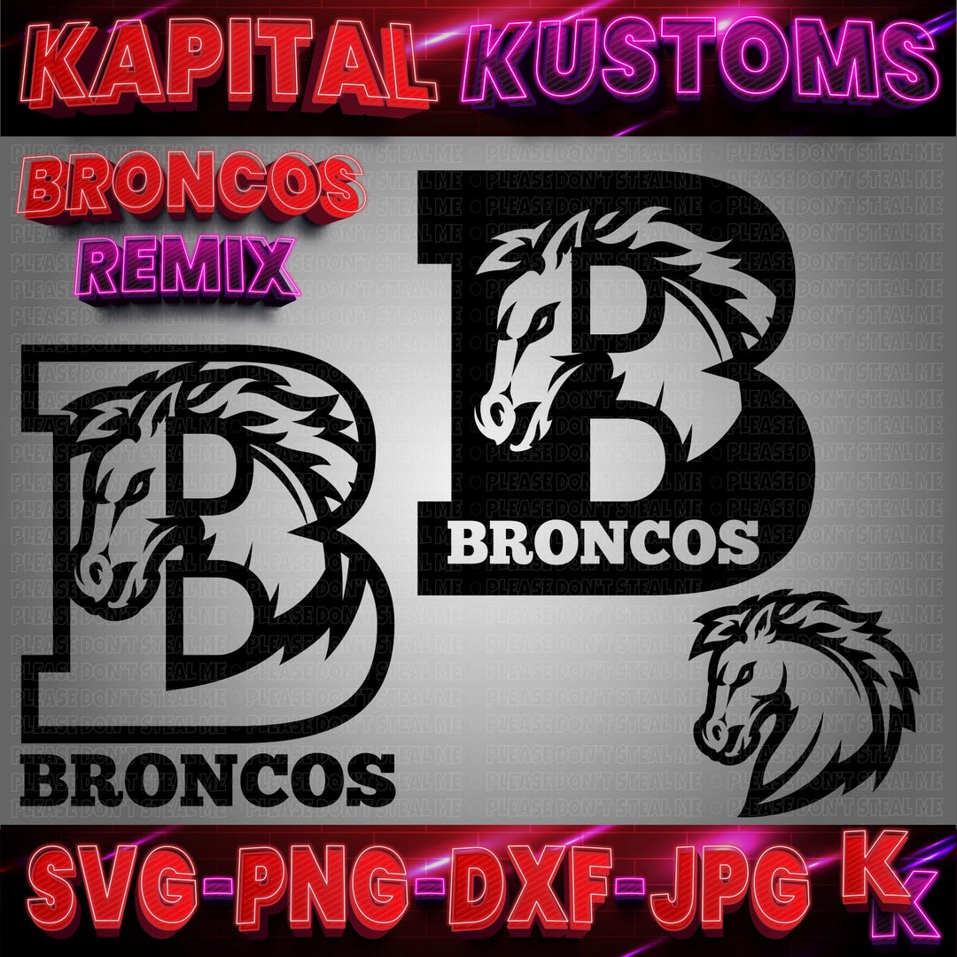 Broncos - High Quality - Mascot & Letter Team Logo - Svg, Png, Jpg, Dxf ...