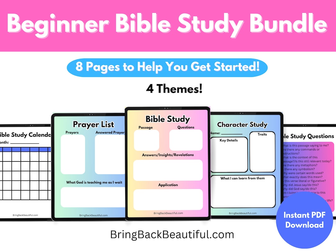 Beginner Bible Study Printables Beginner Christian Bible Study Digital ...