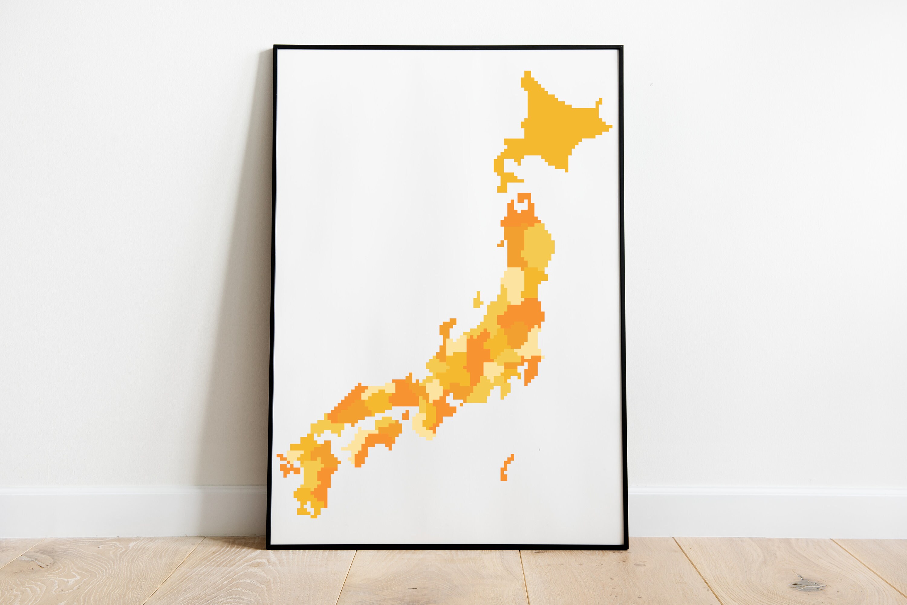 Japan Geometric Monochromatic Map Cross Stitch Pattern, Instant ...