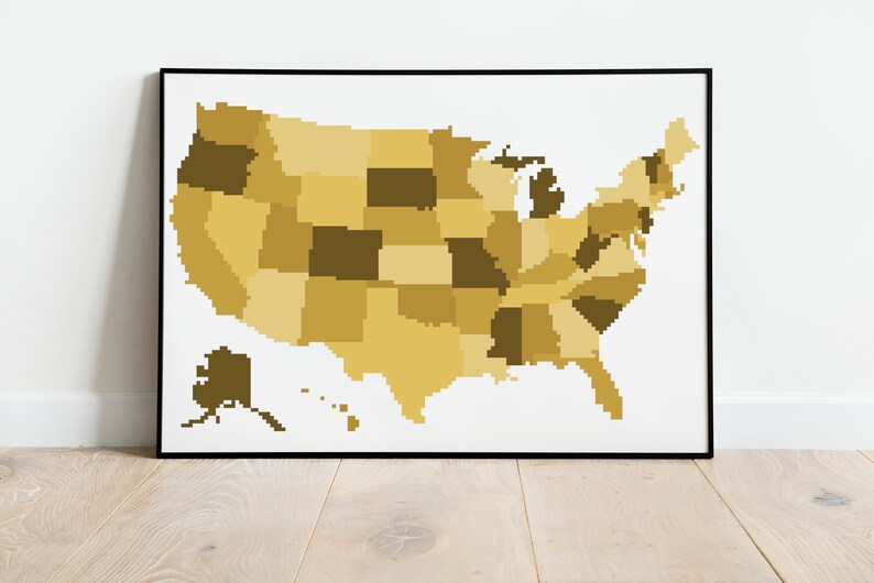 United States of America (USA) Cross Stitch Pattern Geometric ...