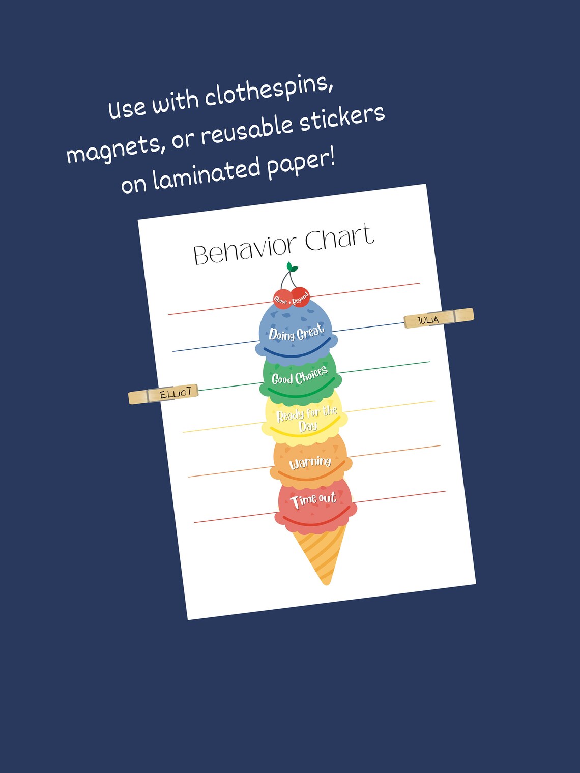 Behavior Chart Ice Cream - Etsy
