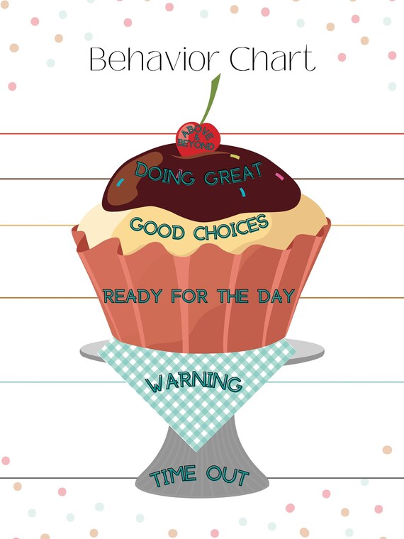 Behavior Clip Chart Cupcake Behavior Chart - Etsy