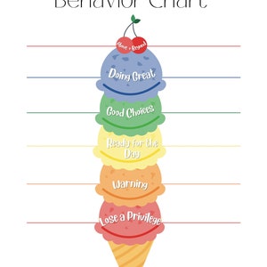 Behavior Chart! Ice Cream! - Etsy