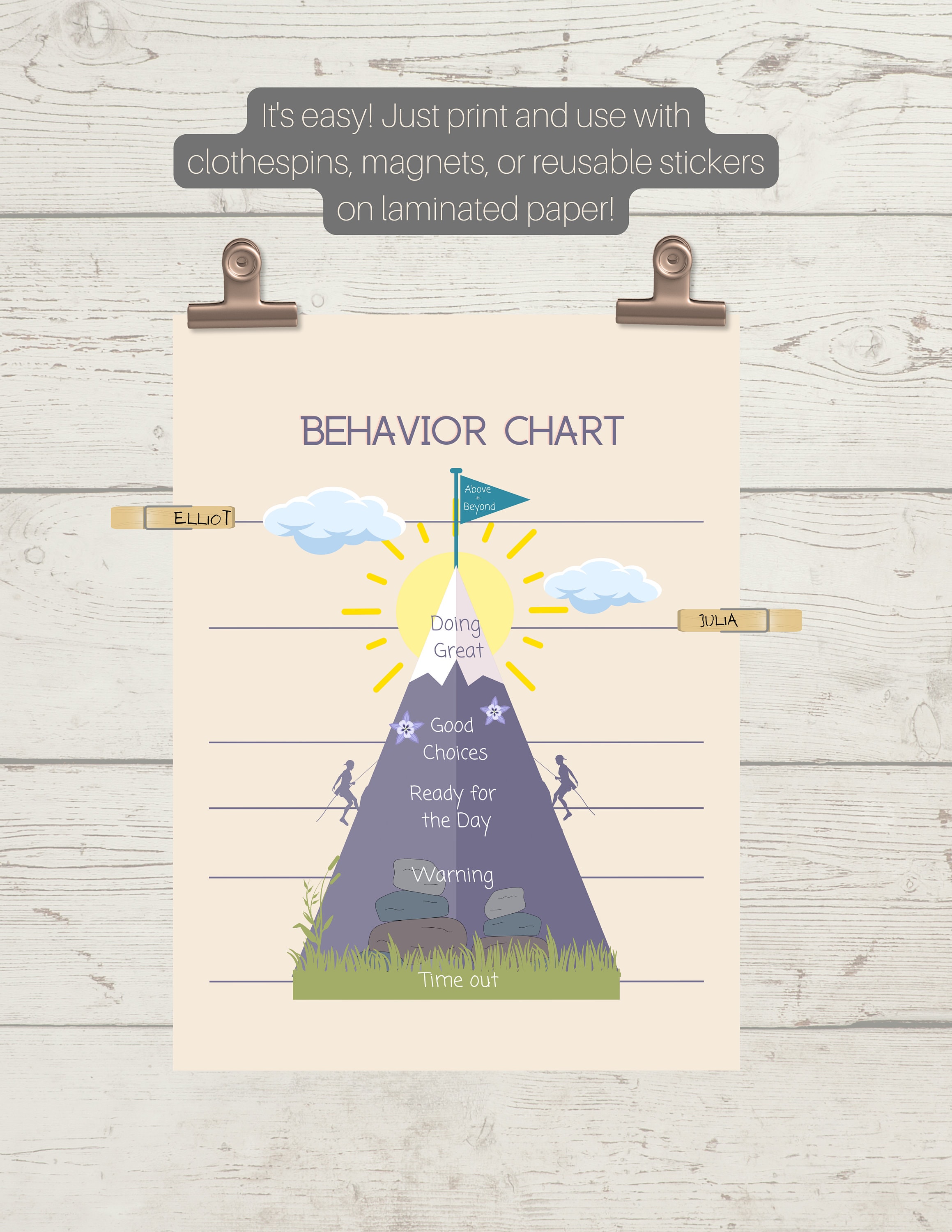 Behavior Chart! Mountain Climbing! - Etsy