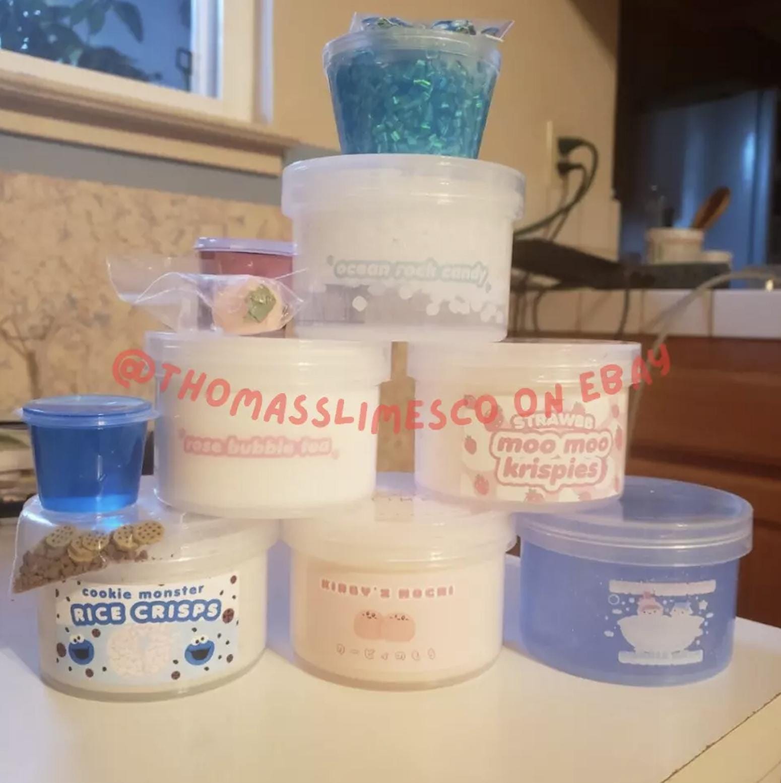 NEW Mystery Famous Slime Shop Slime: Peachybbies, Parakeet, Momo, Kawaii, Slime Obsidian ...