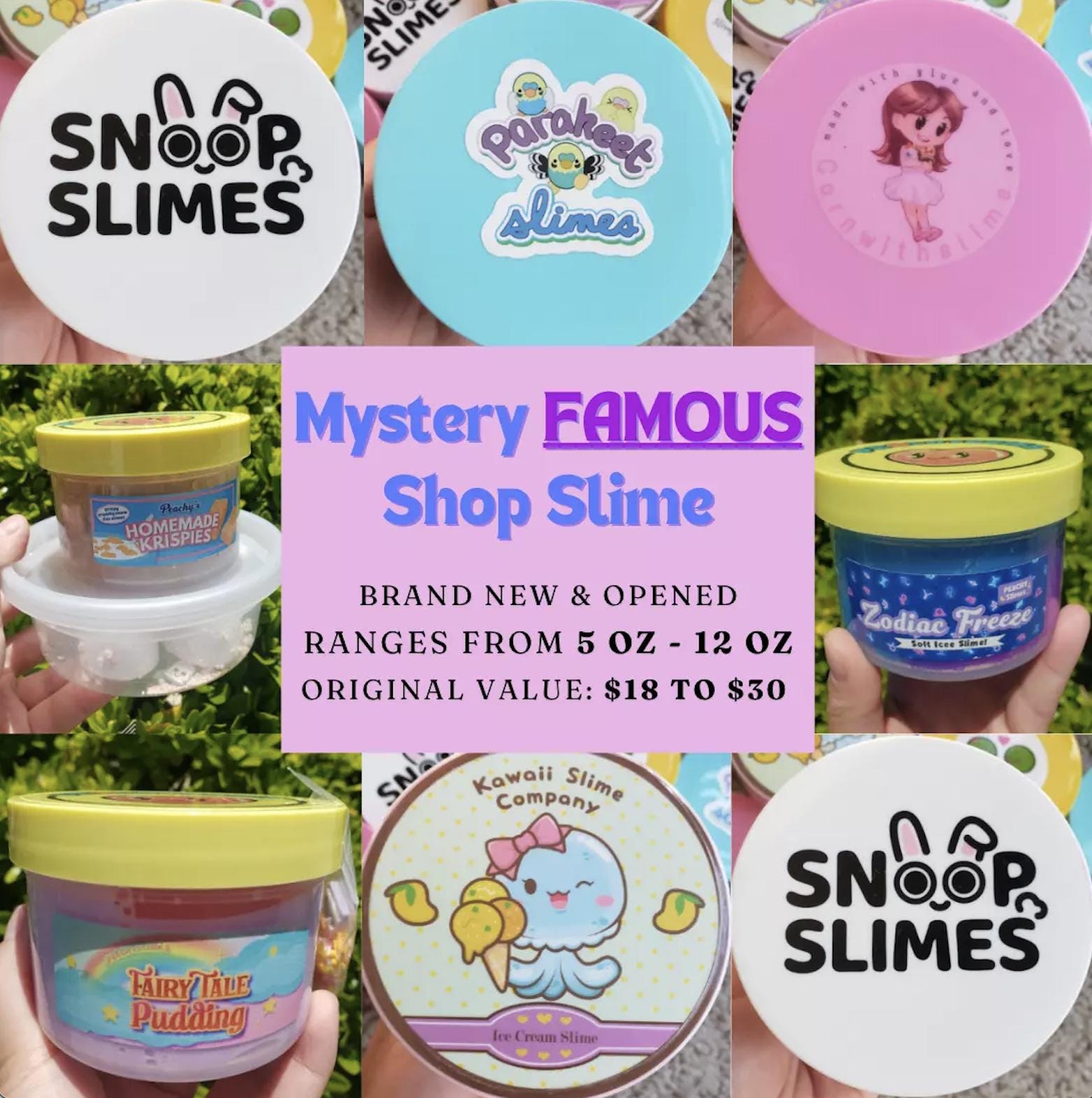 NEW Mystery Famous Slime Shop Slime: Peachybbies, Parakeet, Momo ...