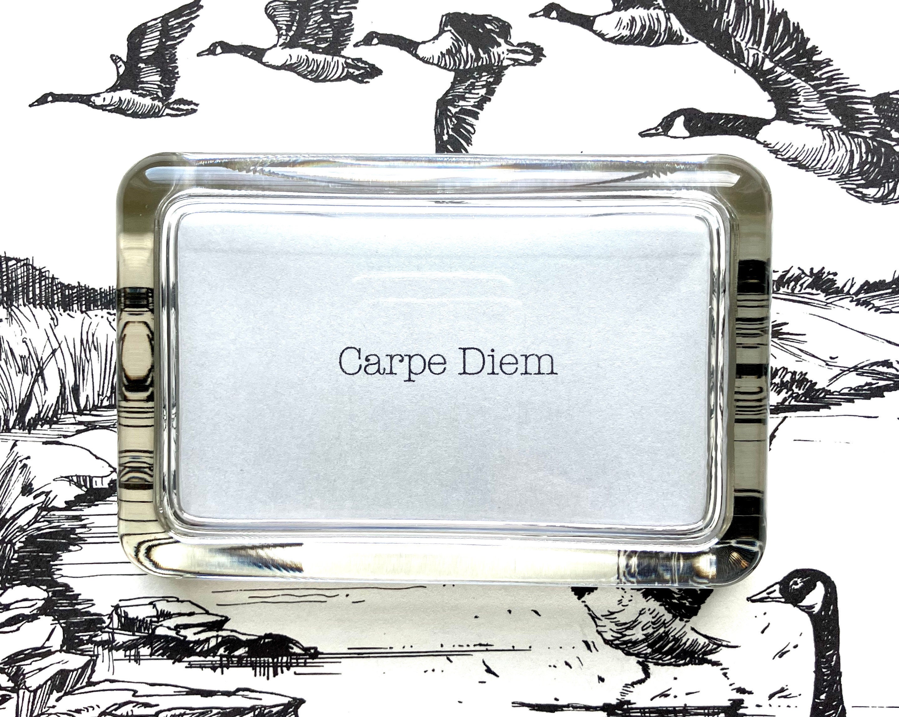 Quote carpe Diem Handcrafted Glass Inspirational Paperweight - Etsy