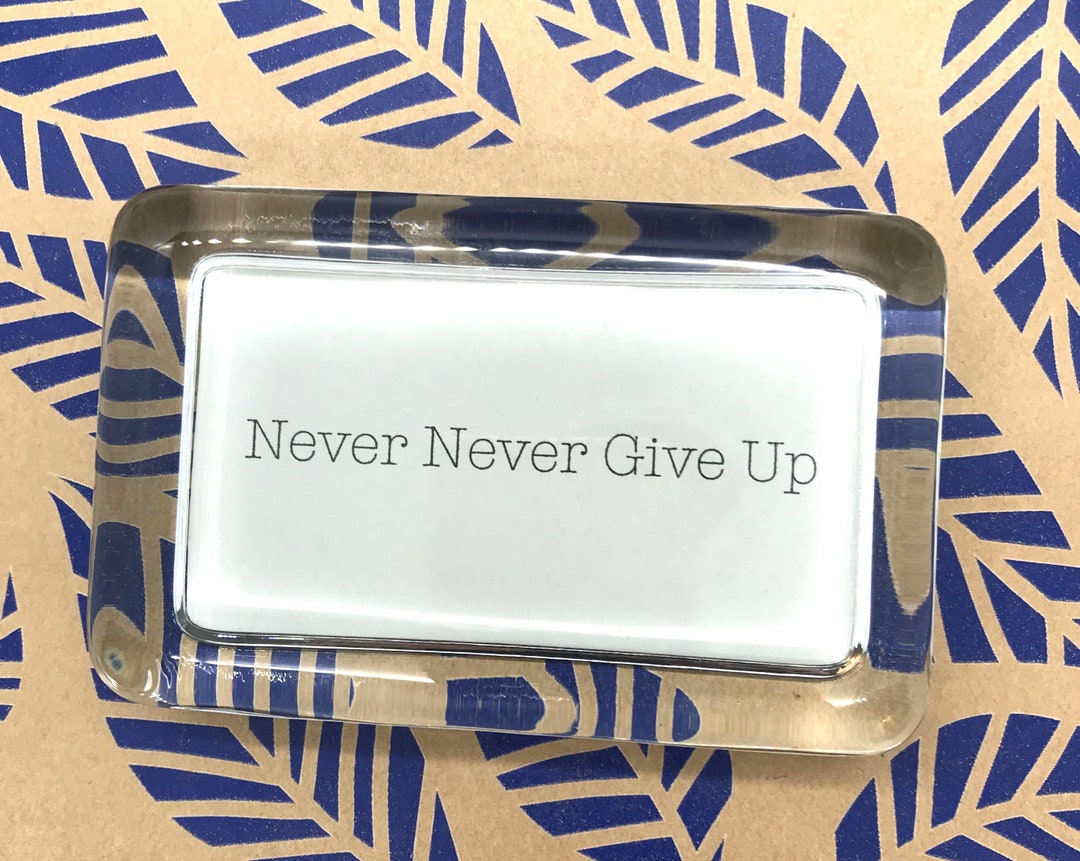 Winston Churchill Quote never Never Give Up Handcrafted Glass ...
