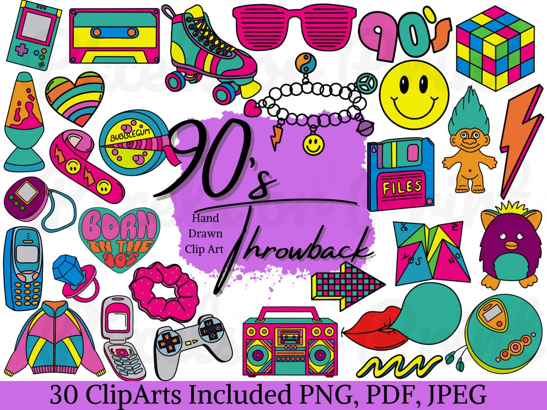 90s Throwback Clipart: Retro Trolls, Furbies (PNG, PDF, JPEG) - Etsy