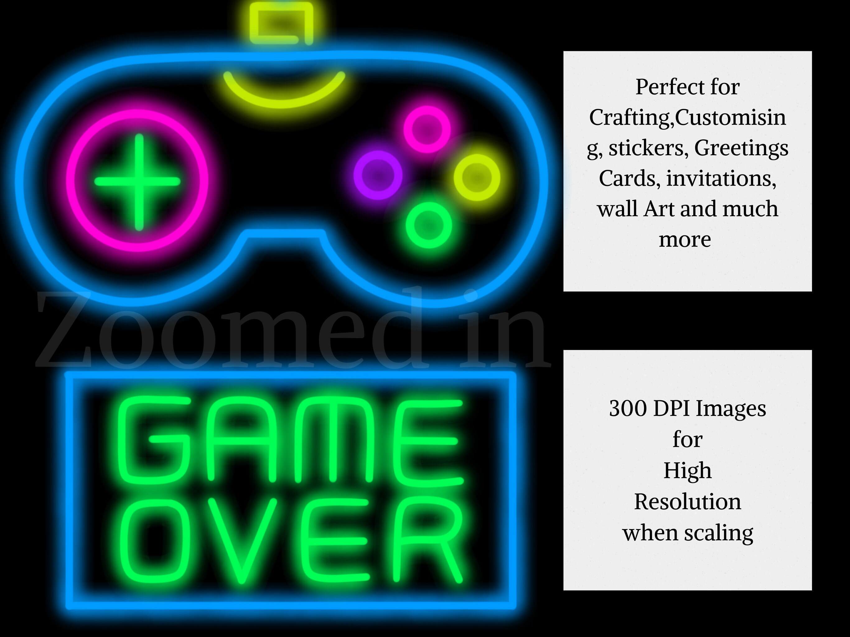 Neon Gaming Clipart, Retro Gaming Clipart, Retro Video Games Download ...