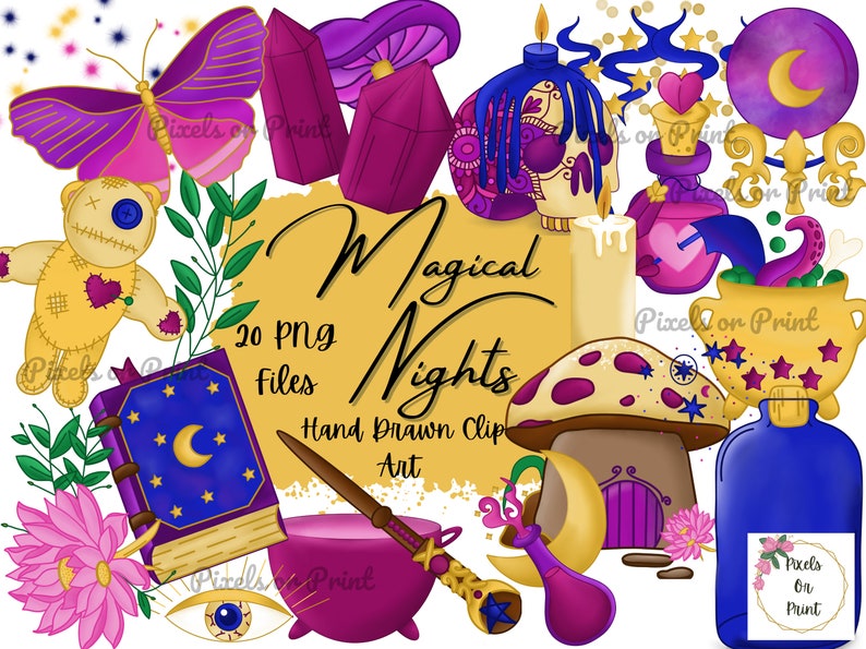 Magical Halloween Clipart, Witchcraft, Spooky, Gothic PNG, Tarot Card ...