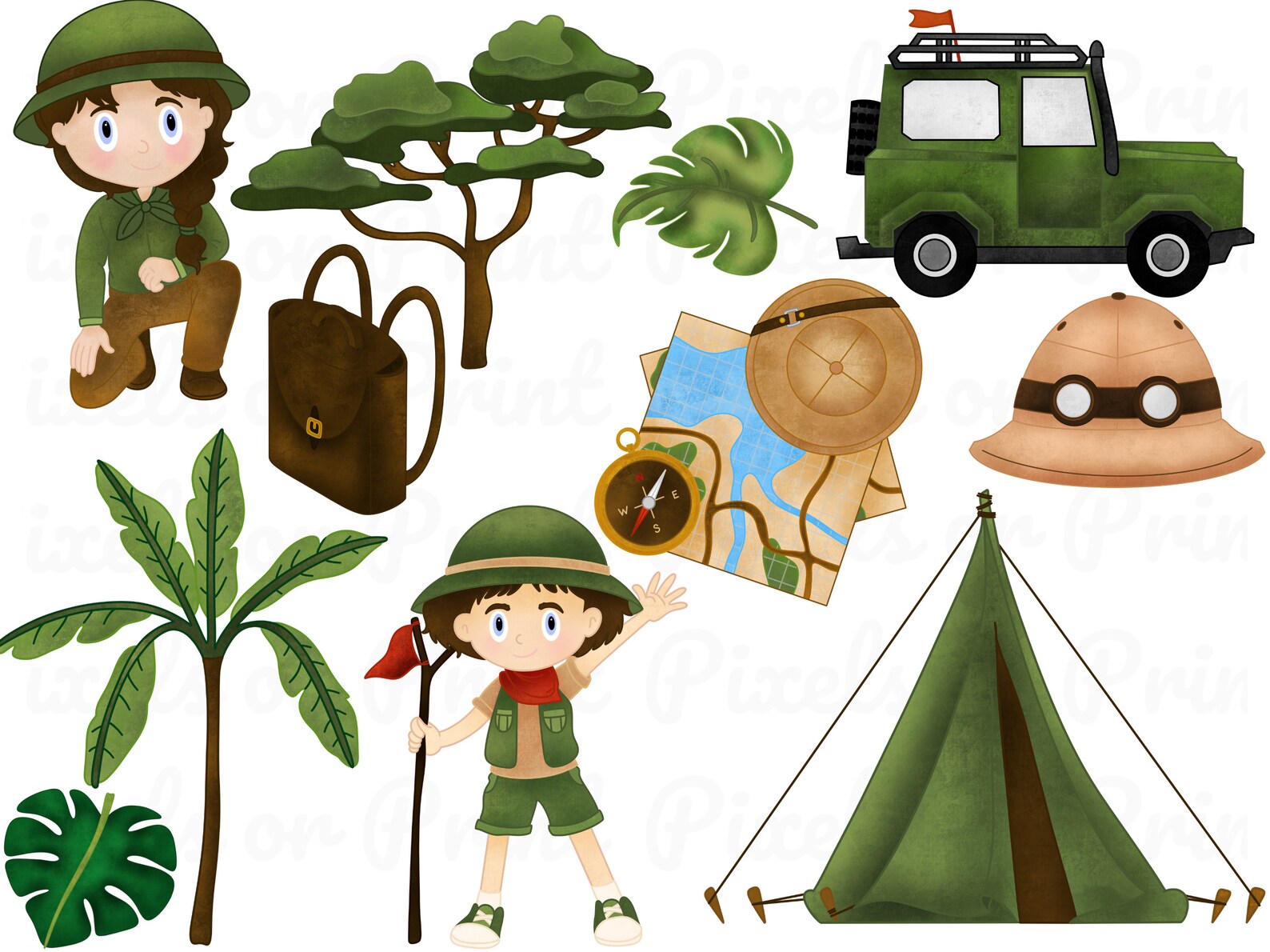 Safari Animal Clipart, Safari PNG, Zoo Clipart, Safari Clipart, Animal ...