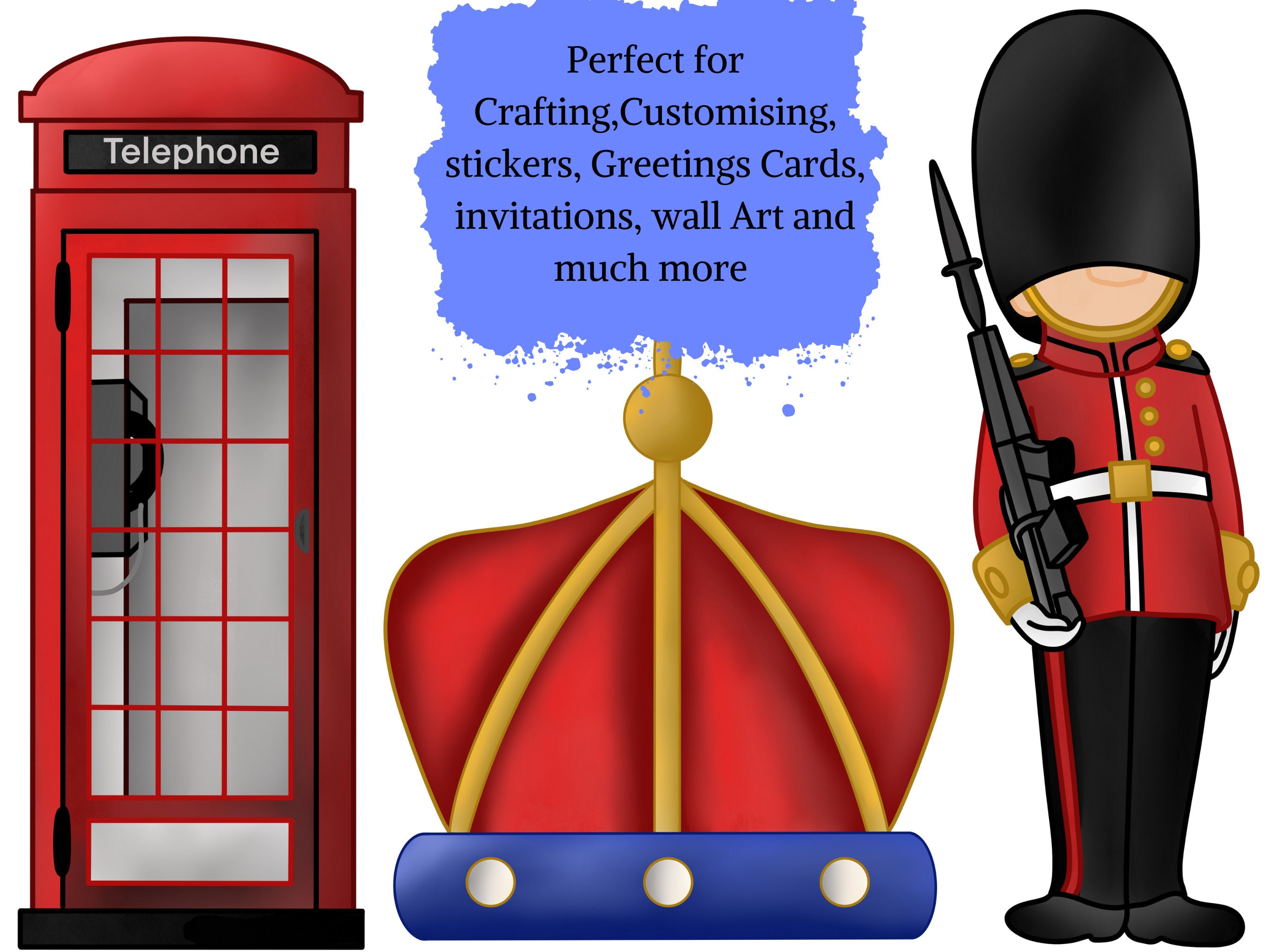 Watercolour Love London Clipart, London PNG, London Bus Clipart, Kings ...