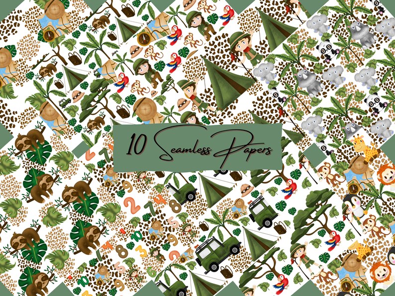 Safari Seamless Pattern, Animals Seamless Pattern, Safari Seamless ...