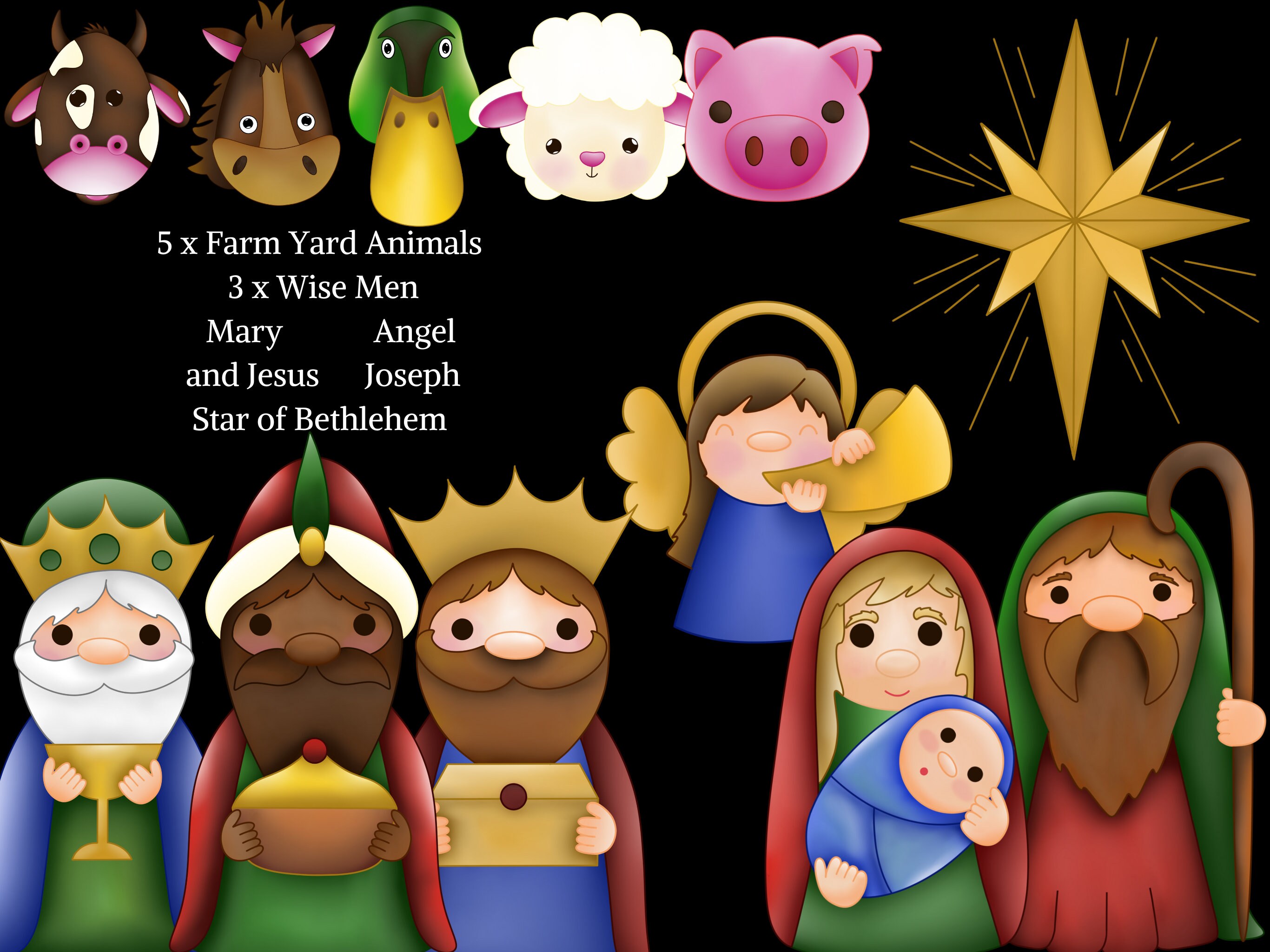 Watercolour Away in a Manger, Nativity, Birth of Jesus, Religious ...