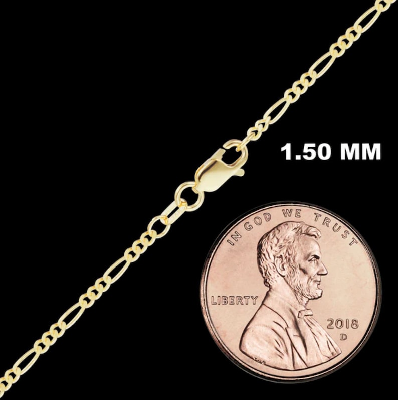 20 14k Gold Figaro Chain Necklace - Etsy