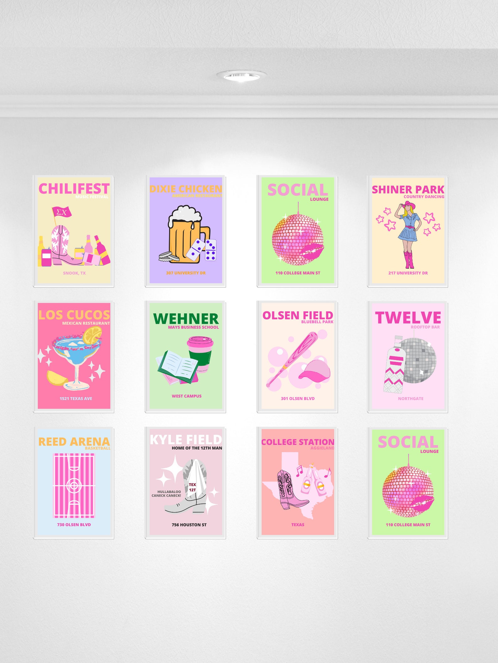 Texas A&M/TAMU Preppy Posters/college Station Digital Art 11 - Etsy