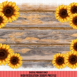 Distressed Western Sunflower Background PNG, Rustic Fall Background PNG ...