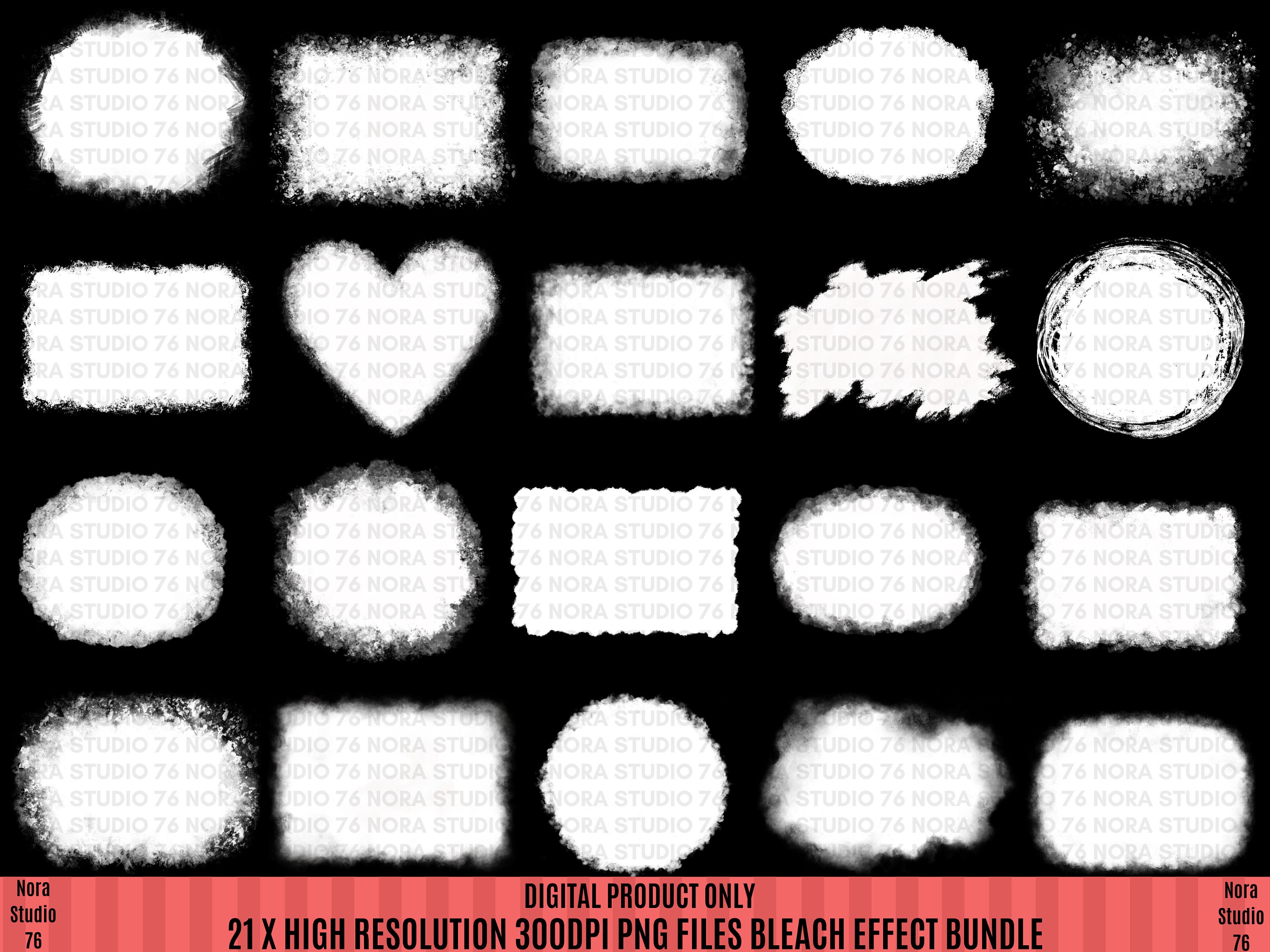 21 Bleach Effect Mega Bundle PNG Brush Stroke Splash - Etsy Ireland