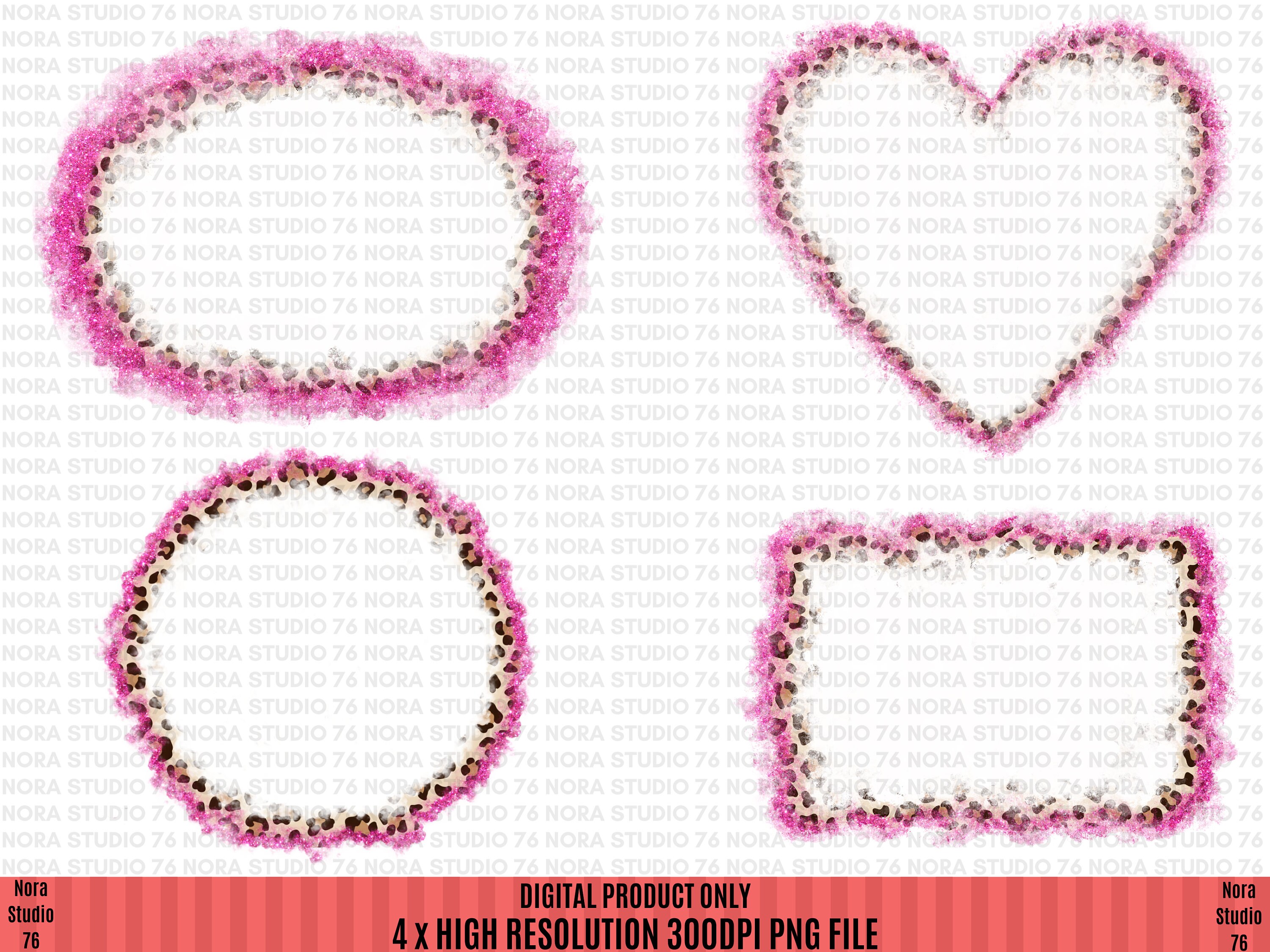 Pink Glitter Distressed Leopard Frame Background PNG, Bleach Effect ...