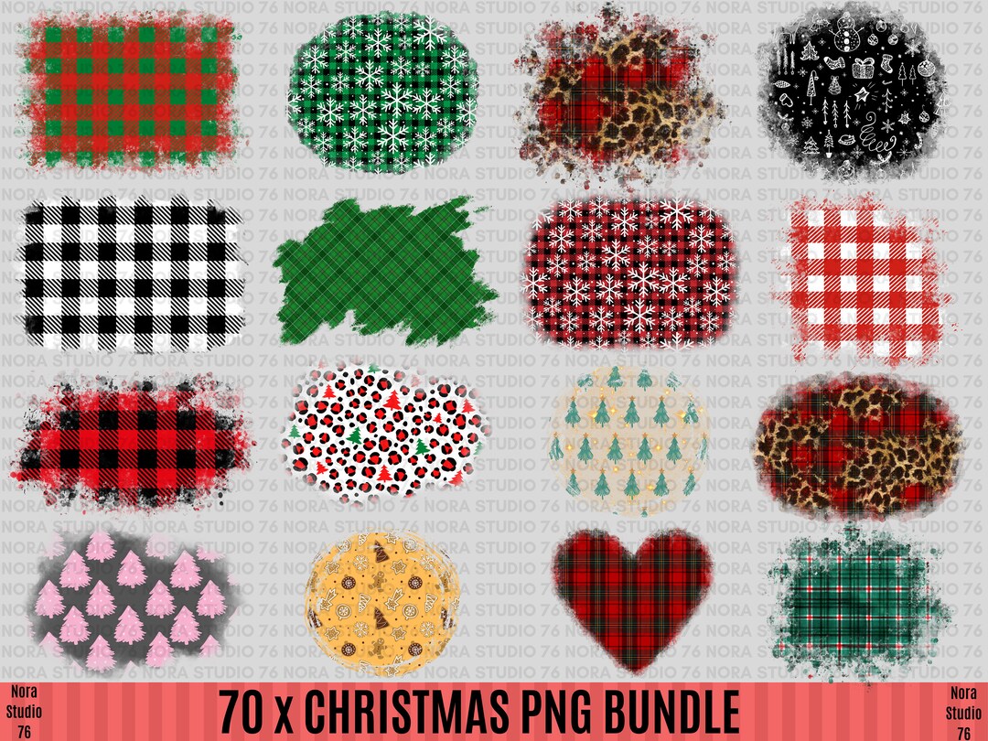 70x Christmas Patches PNG Bundle, Christmas Plaid PNG Designs ...