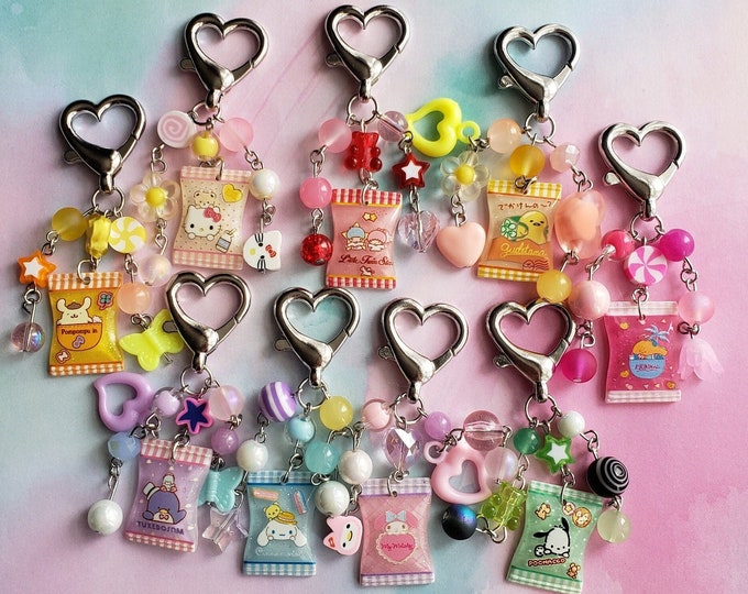 Hello Kitty Keychain Beaded Sanrio Character Keychain Kawaii Animal ...