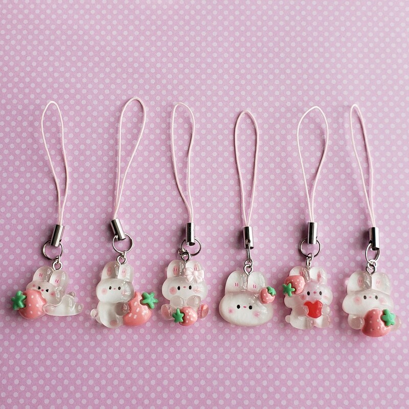 Rabbit Phone Charm - Etsy